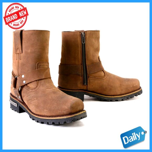 Shoes | Vintage Leather Motorcycle Boots Womens Short Harness Biker ...